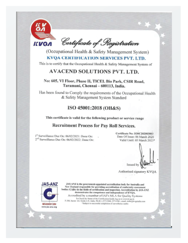 Awards and Certification – Avacend Solutions